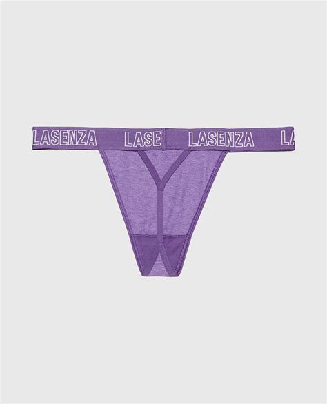 G String Panty With Logo In Purple Opulence Heather La Senza
