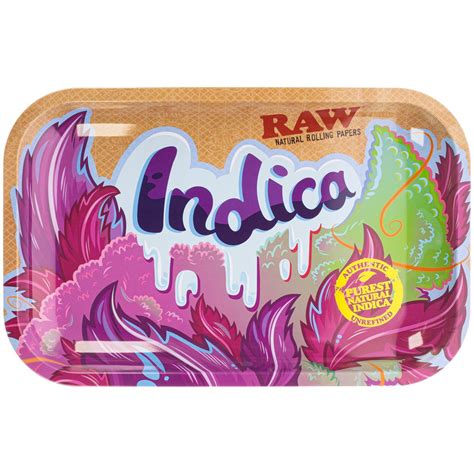 Raw Strain Series Metal Rolling Tray Indica Small Waterbeds N Stuff