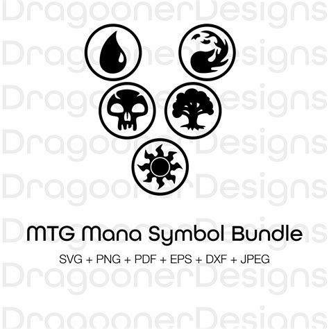 Mtg Magic The Gathering Mana Symbols Bundle Magic Svg Mtg Png File Magic Cut File Bundle