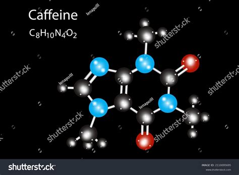 Chemical Structure Of A Caffeine Molecule 806 Images Photos Et