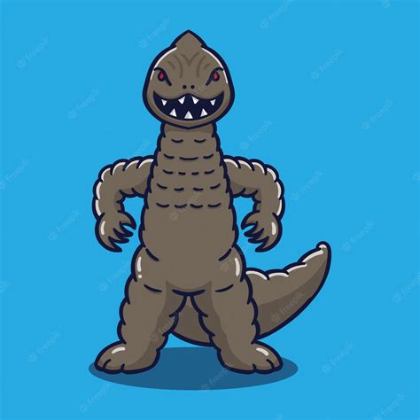 Ilustração Em Vetor Monstro Bonito Dos Desenhos Animados Vetor Premium