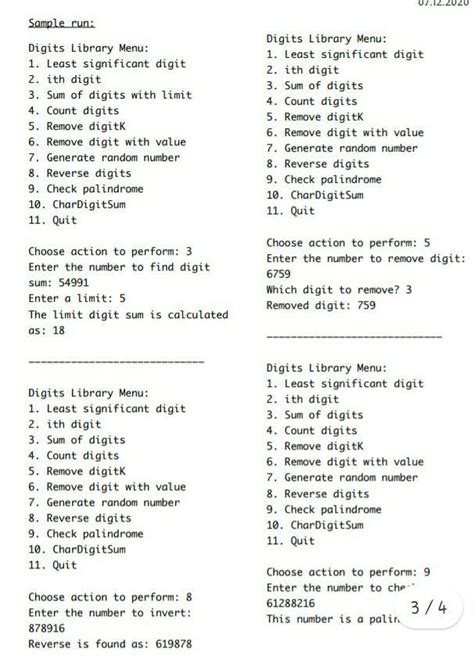 Solved 1 Write A Method Named Digitzero That Gets An