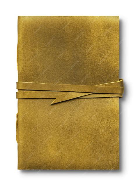 Premium Photo Old Worn Yellow Leather Notebook Isolated On White
