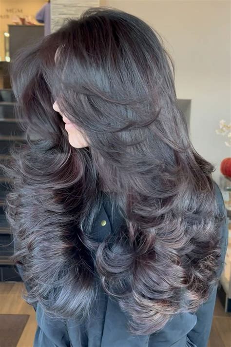 35 Feathered Layered Haircuts For Long Hair Luxurious Jet Black
