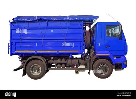 Dump Track Isolated Blue Construction Truck On Empty Background Heavy