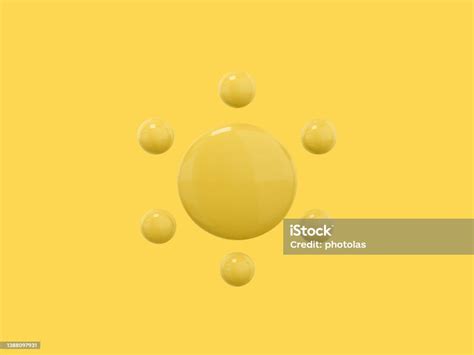 노란색 흑백 배경에 노란색 단일 컬러 만화 태양 미니멀한 디자인 객체입니다 3d 렌더링 아이콘 Ui Ux 인터페이스 요소 계절에
