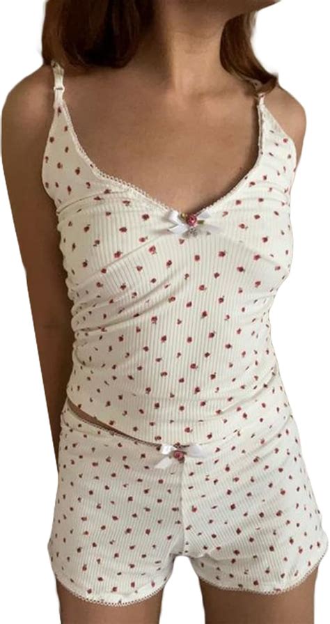 Floral Print Lace Cami Top And Shorts Pajama Set Nepal Ubuy