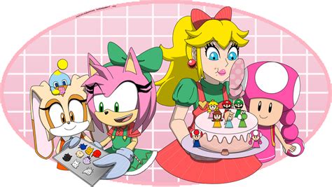 Festive Princess Peach And Amy Rose By The0118 On Deviantart