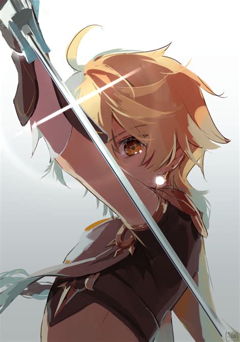 Aether Genshin Impact Drawn By Sakusakuagetate Danbooru