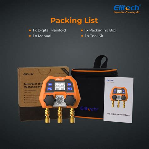 Elitech Dmg 4b Digital Manifold Gauge App Control Ac Gauges Elitecheu