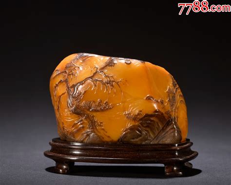回流清卿款乌鸦皮田黄石山水人物摆件 价格 10000元 se98692489 寿山石印 零售 7788收藏 收藏热线
