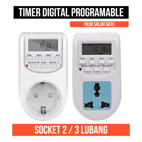Power Timer Programmable Digital Switch Otomatis Stop Kontak Auto Lazada Indonesia