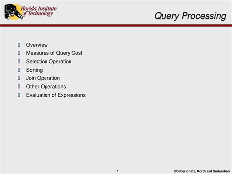Ppt Query Processing Optimization Understanding And Implementing
