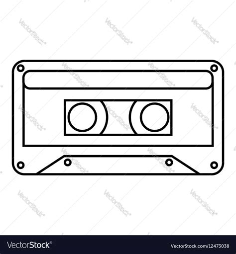 Audio Cassette Icon Outline Style Royalty Free Vector Image