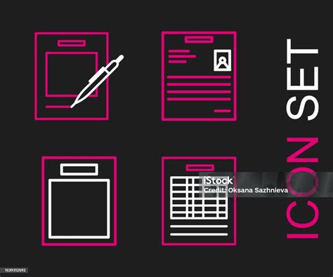 Définir La Ligne Document De Fichier De Rapport Formulaire Vide Carnet