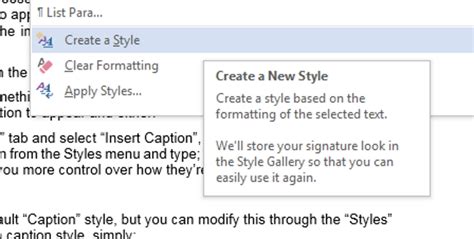 Microsoft Word Tips Custom Caption Styles And Numbering