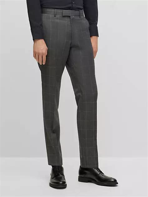 Shop Boss Three Piece Regular Fit Suit In Checked Virgin Wool Saks