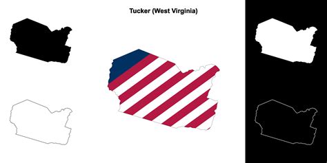 Tucker County West Virginia Outline Map Set 43119808 Vector Art At