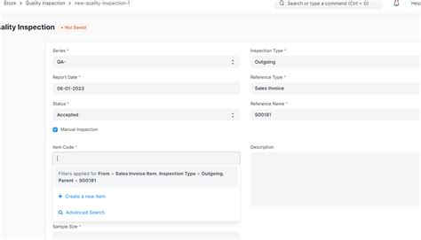 Item Code Not Fetching In Quality Inspection Frappe Forum