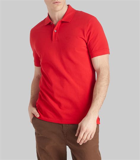 Boss Playera Polo Boss De Algodón Orgánico Rojo Con Logo Bordado