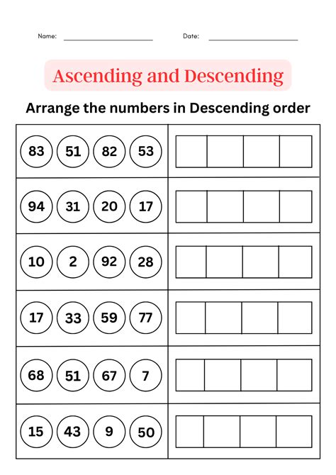Ascending And Descending Order Worksheet 1 To 100 Ordering Numbers Math Book Made By Teachers