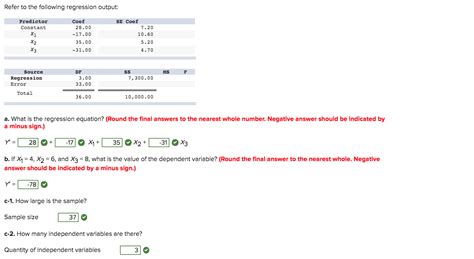 Solved Refer To The Following Regression Output Predictor Chegg