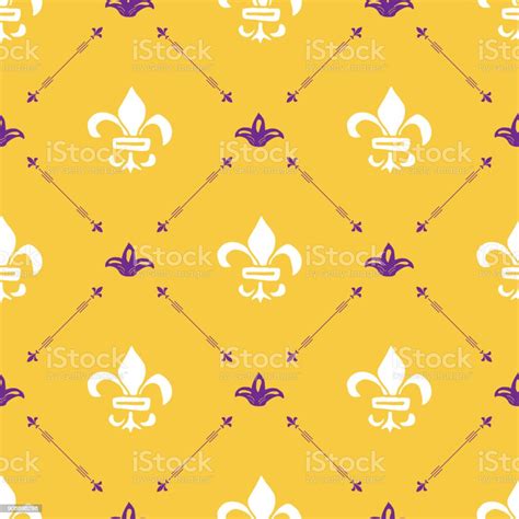 마디 그 라 완벽 한 패턴 벡터 일러스트입니다 손으로 그린된 스케치 낙서 Holyday 요소와 로얄 기호 벡터 일러스트 레이 션 Mardi Gras에 대한 스톡 벡터 아트