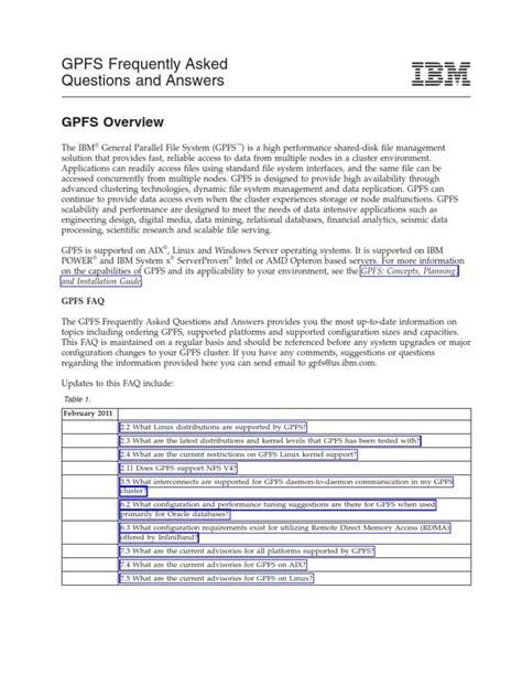 Gpfs Faq Pdf Computer Cluster Operating System Technology