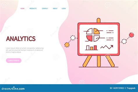 Data Analytics Page With Diagram And Chart Vector Stock Vector Illustration Of Information