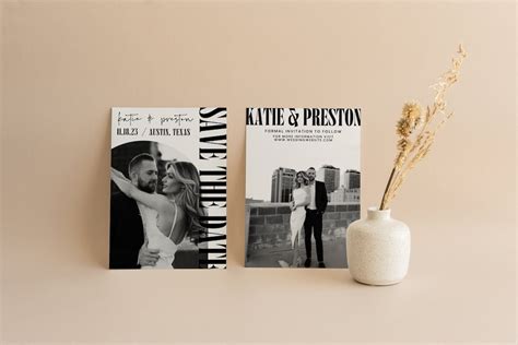 Modern Minimalist Save The Date Template Save The Date Card Wedding
