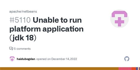 Unable To Run Platform Application Jdk 18 · Issue 5110 · Apache