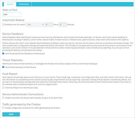 Define Firebox Global Settings