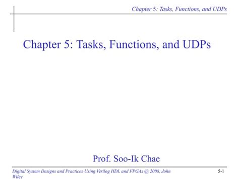 Tasks Functions And Udps In Verilog Pptx