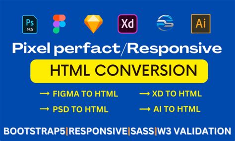 Convert Psd To Html Figma To Html Xd To Html Css Bootstrap5 Responsive