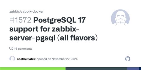 PostgreSQL 17 Support For Zabbix Server Pgsql All Flavors Issue