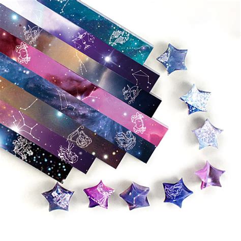 Star Origami Cartoon Printed Star Origami Strips Colored Package∨ Paper