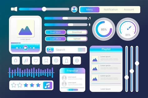 Premium Vector Gradient Colorful Web Button Set