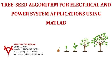 Tree Seed Algorithm For Electrical And Power System Applications Using Matlab Youtube