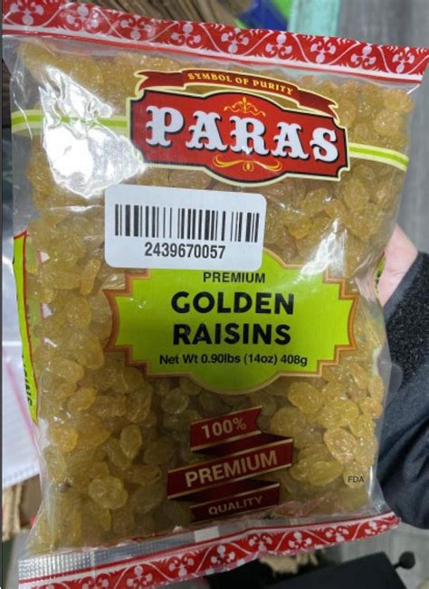 Paras Premium Golden Raisins Recalled For Undeclared Sulfites
