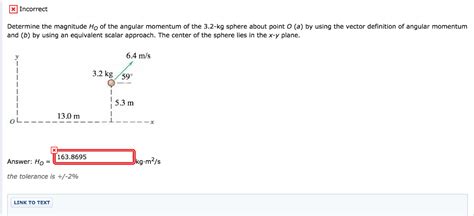 Solved Determine The Magnitude Ho Of The Angular Momentum Of