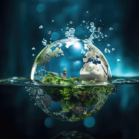 Premium Ai Image Planet Earth With Its Abundant Water Resources