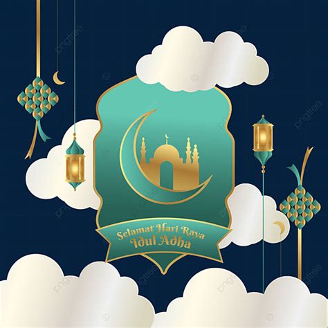 Selamat Hari Raya Vector PNG Images Selamat Hari Raya Idul Adha Frame Design With Arabic Style