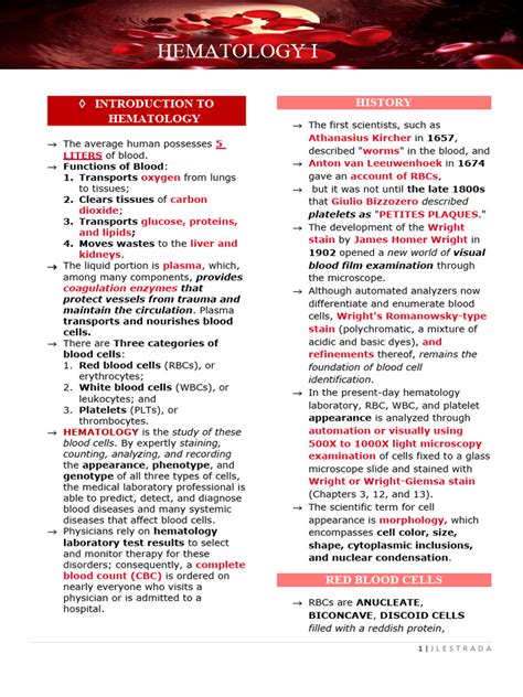 Introduction To Hematology Pdf White Blood Cell Blood Cell