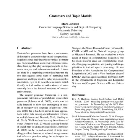 Grammars And Topic Models Acl Anthology