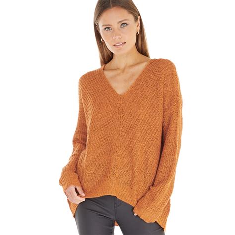 Buy Jacqueline De Yong Womens Megan Long Sleeve Jumper Burnt Orange