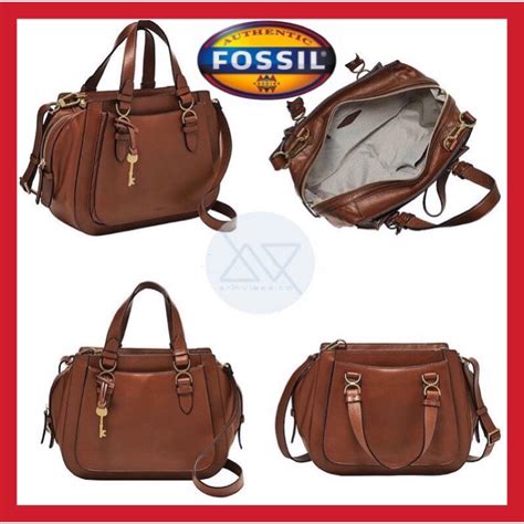 Original Fossil Brooke Satchel Leather Handbag Beg Tangan Kulit