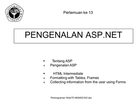 PENGENALAN ASP NET