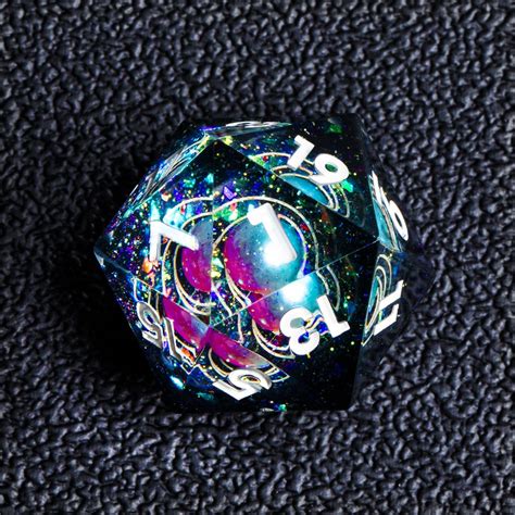 Galaxy Dice Set Dnd Resin Sharp Edge Dice Handmade Etsy