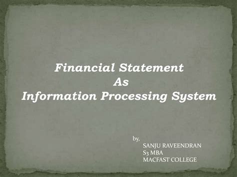 Information Processing System Ppt