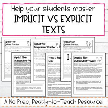 Explicit Vs Implicit Text Unit Citing Evidence Notes Activities